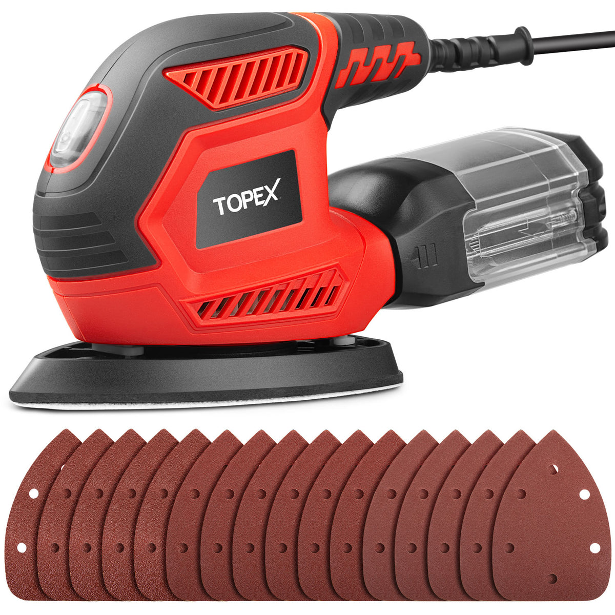 TOPEX 200w Electric Detail Sander with Sandpaper Polisher&Dust Box Sma ...