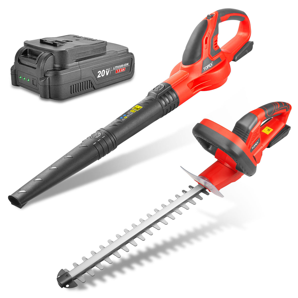 TOPEX 20V Cordless Blower and Hedge Trimmer Combo Kit w/ Battery – topto