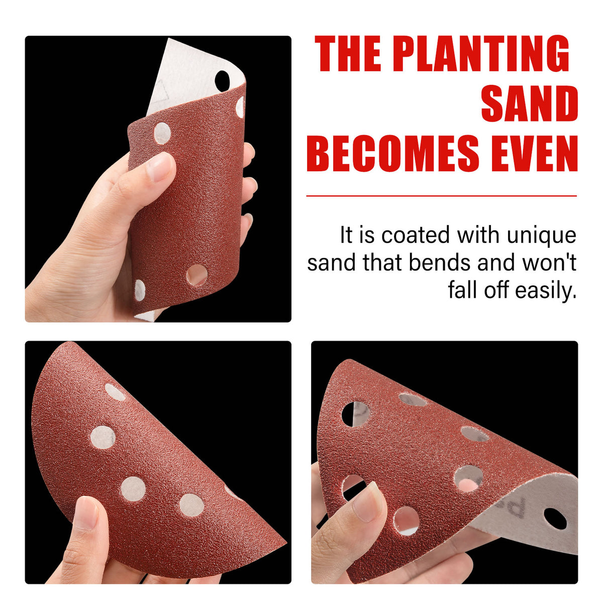 TOPEX Sanding Sheets Set 220Pack Oxide Sandpaper Sanding Paper Pads Ab ...