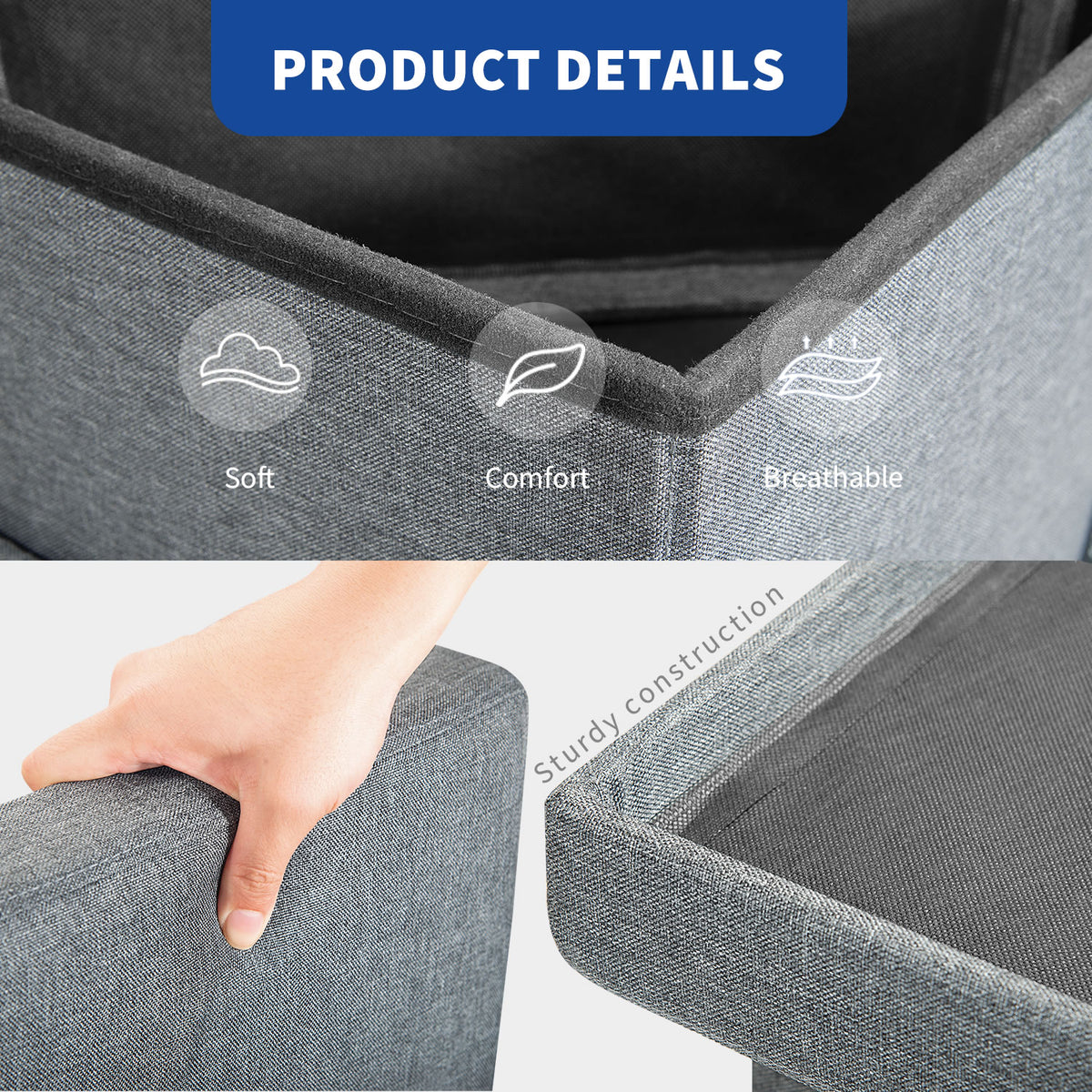 Stelive Folding Ottoman Storage Cube Footstool With Drawer Stool Blank ...