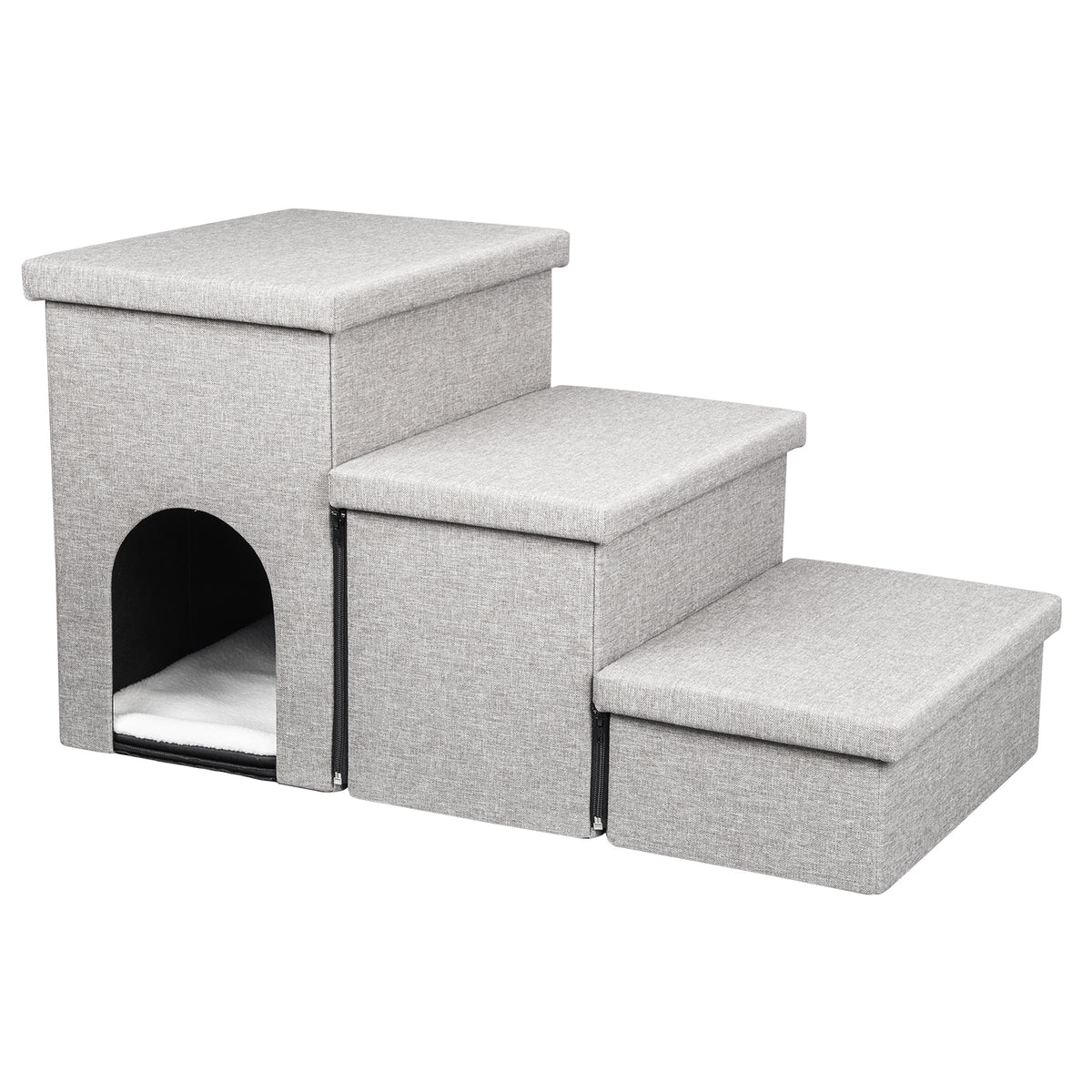 truepal 3 Steps Portable Pet Soft Plush Ladder Dog Cat Stairs Ramp wit ...