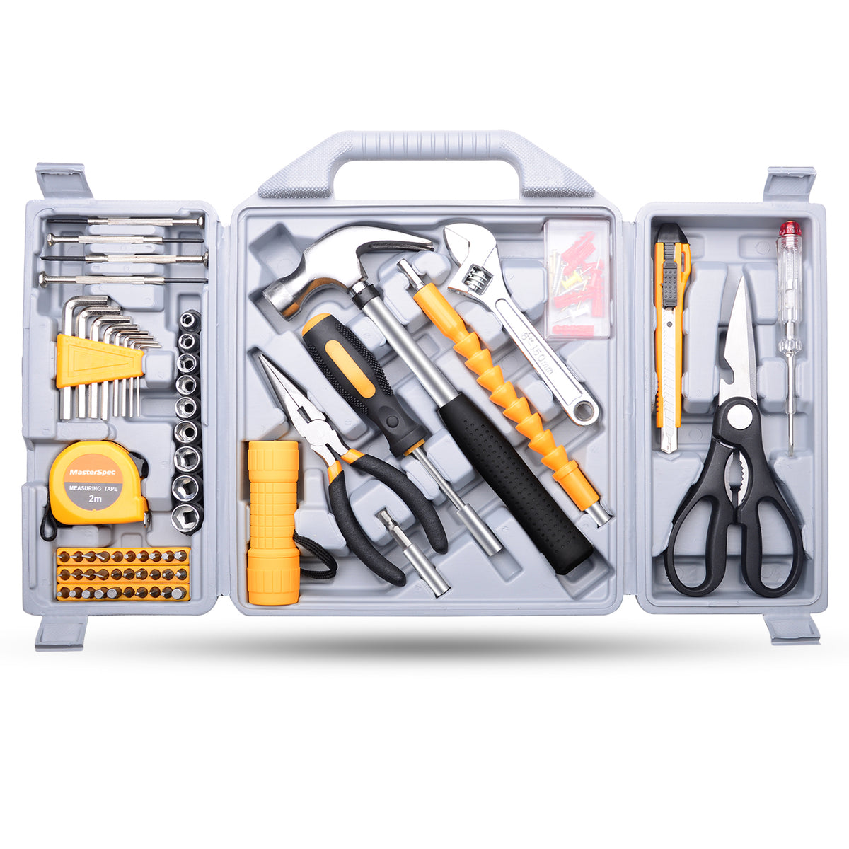 MasterSpec 100PCs Household Tool Kit Toolbox Set – topto