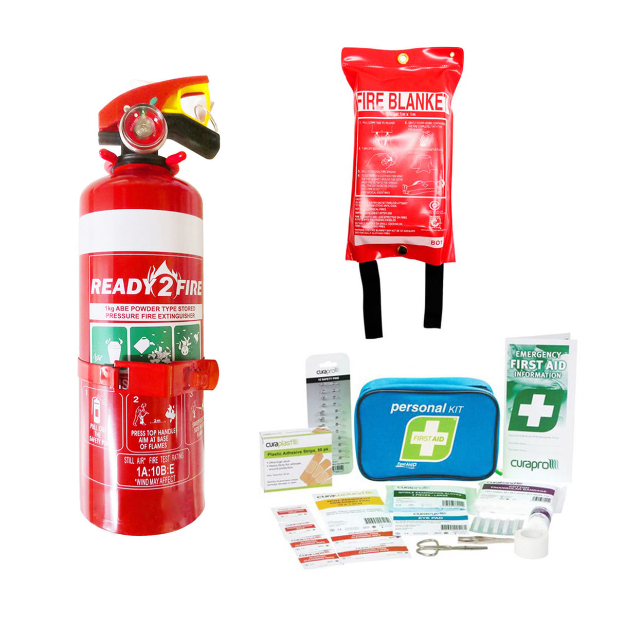 READY2FIRE Fire extinguisher, first aid kit with Fire Blanket – topto