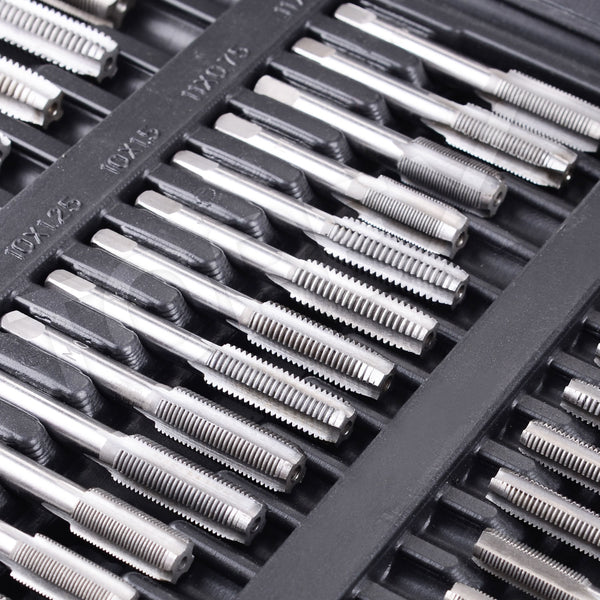 TOPEX 118-Piece Metric Tap and Die set Screw Thread Drill Repair Kit M ...