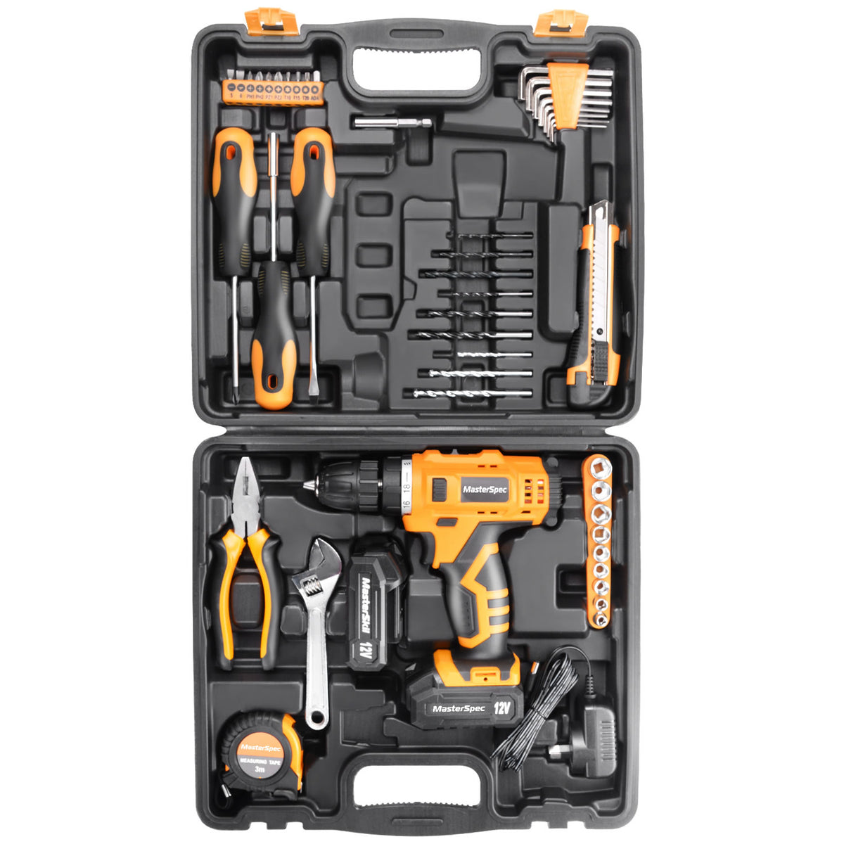 MasterSpec 47PCs 12V Lithium Cordless Drill with 2 Batteries – topto